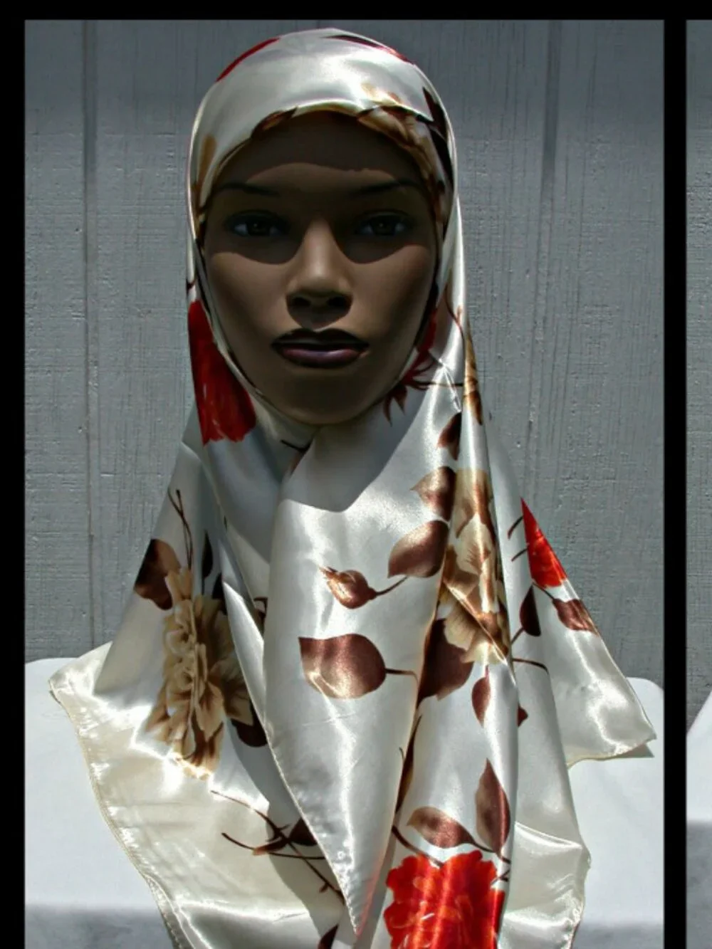 Square Hijab | Accessories | Red And Beige Square Fashion Scarf Muslim ...